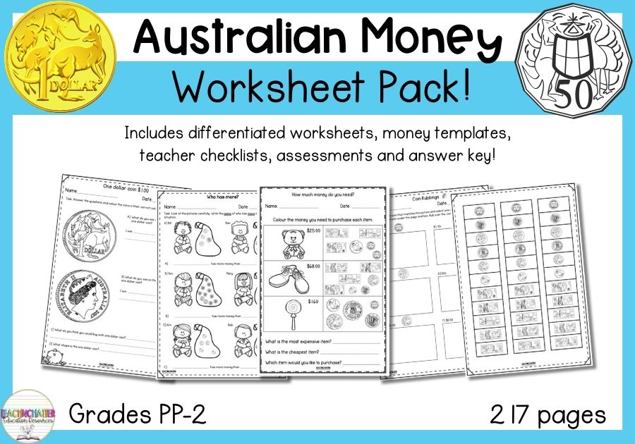 Australian Money Math Worksheets