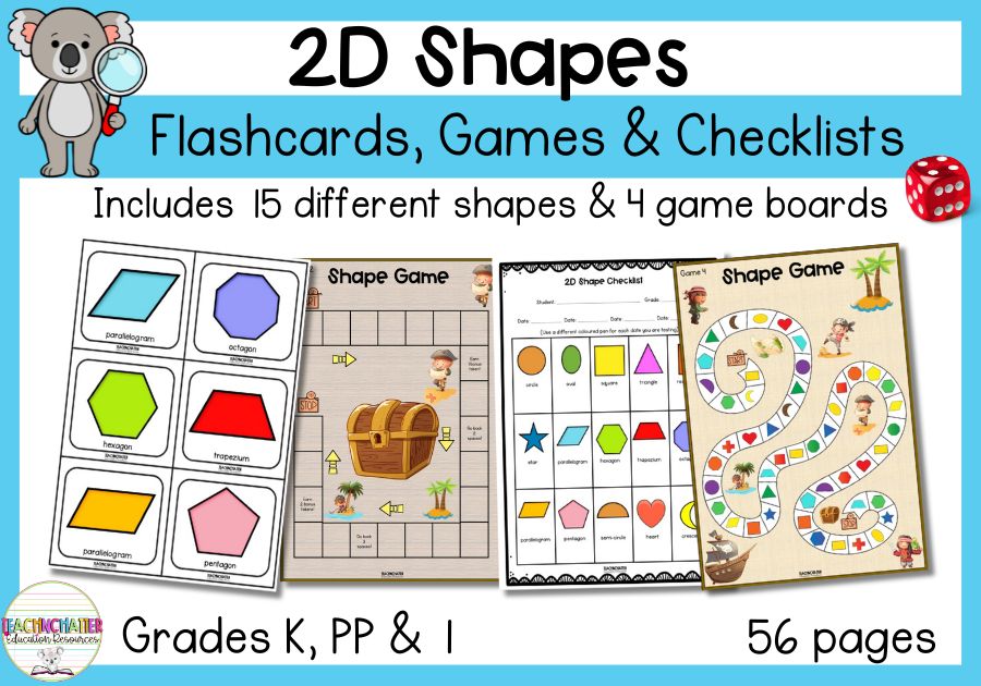 2d shape flashcards