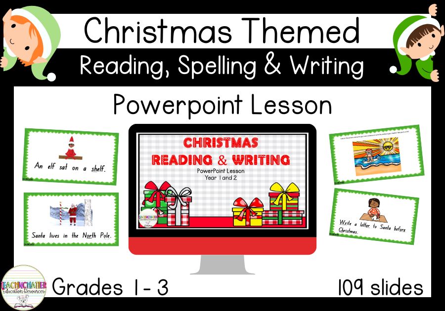Christmas Reading, Spelling and Writing Lesson